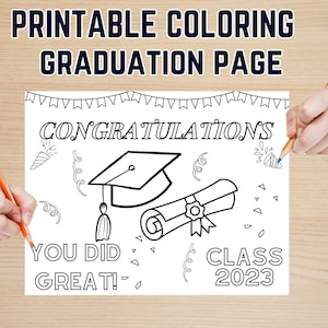 Graduation Printable Coloring Page. You Did Great Graduation Card ...