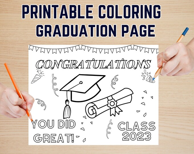 Graduation Printable Coloring Page. You Did Great Graduation Card ...