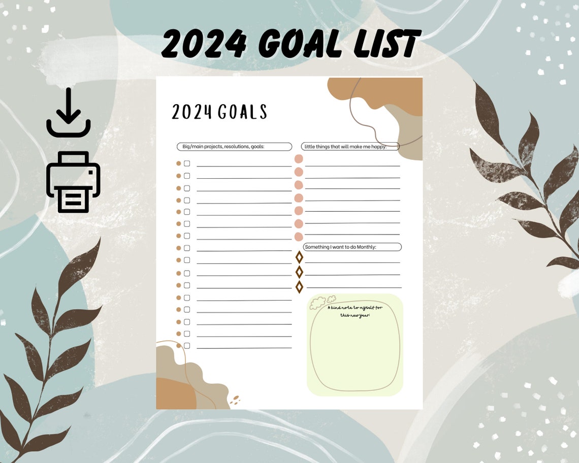 2024 Goals BUNDLE Printable PAGES. 2024 Resolution Templates. 2024 ...