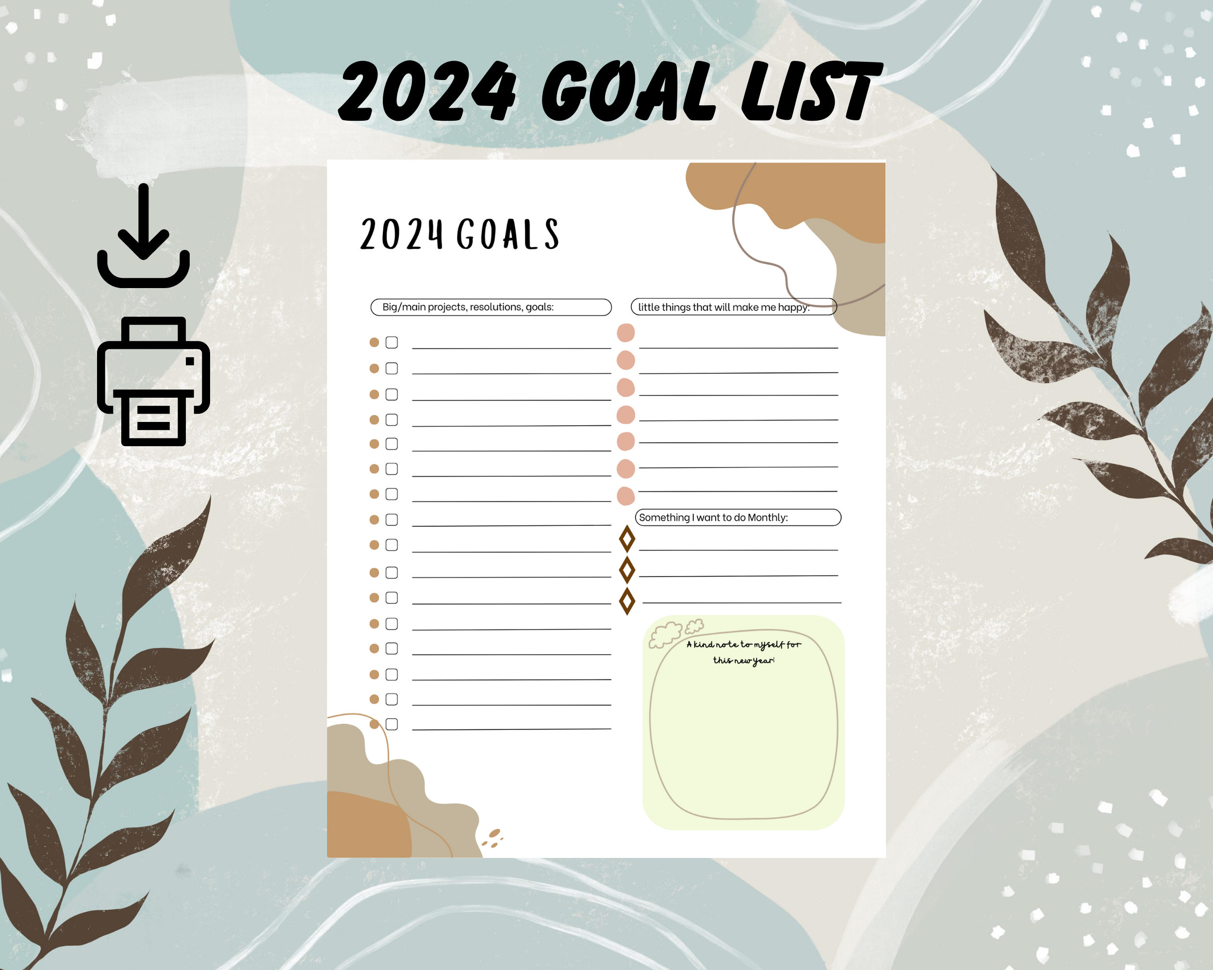 2024 Goals BUNDLE Printable PAGES. 2024 Resolution Templates. 2024 ...