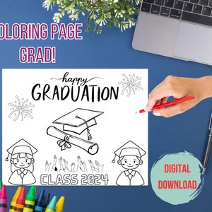 Graduation Printable Coloring Page. Happy Graduation Card. Coloring ...