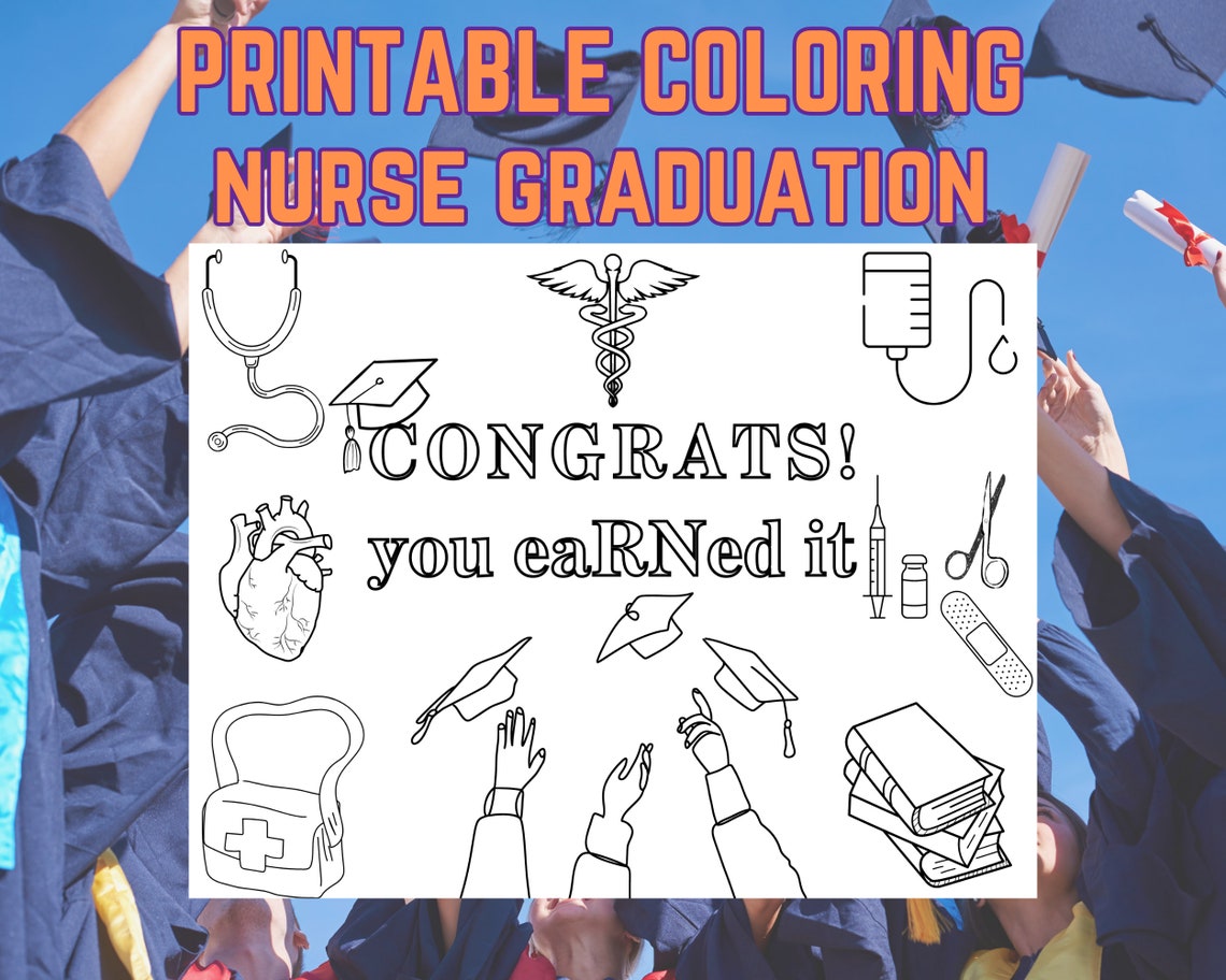 Nurse Graduation Congratulations Card. Printable RN Congrats Coloring ...