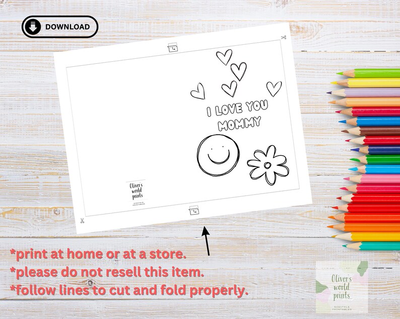 I Love You Mommy Card Printable Coloring Love Card for Mom. Coloring ...