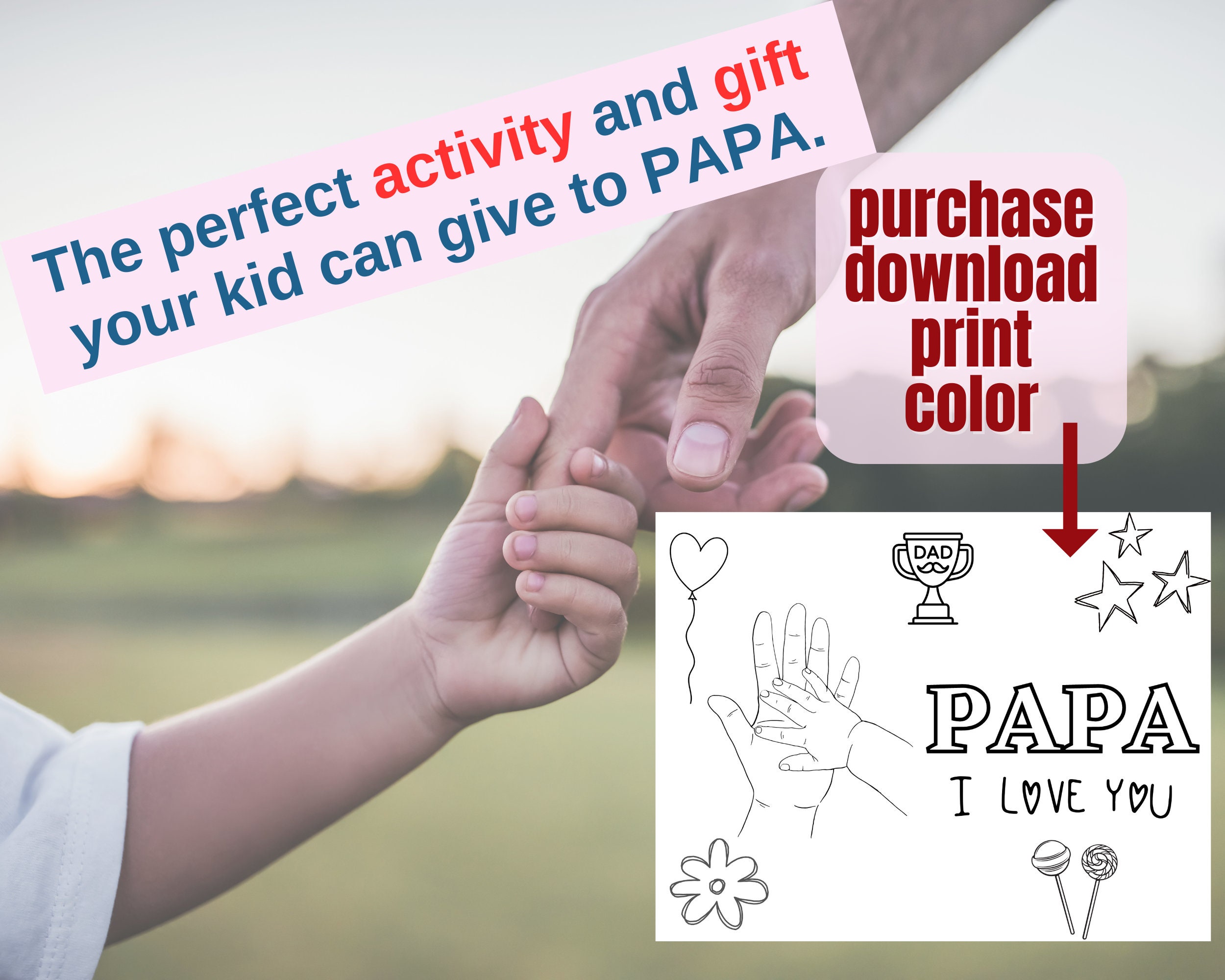 DAD Coloring Page for Fathers. Printable Card for Papa. Doodles Page ...