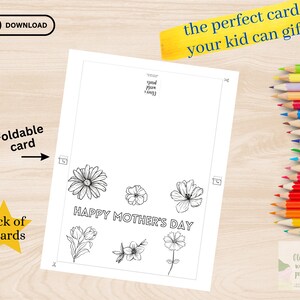 Coloring Card Mothers Day for Mama,grandma, Aunt, Sister. Printable ...