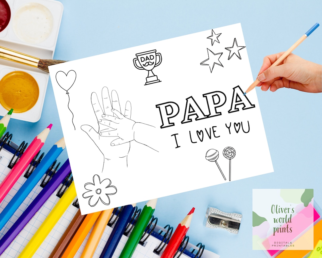 DAD Coloring Page for Fathers. Printable Card for Papa. Doodles Page ...