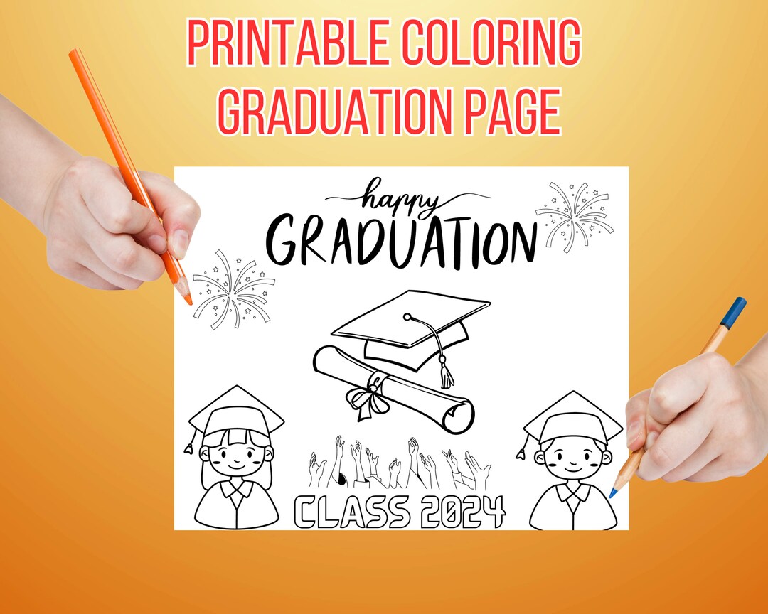 Graduation Printable Coloring Page. Happy Graduation Card. Coloring ...