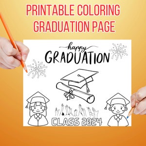 Graduation Printable Coloring Page. Happy Graduation Card. Coloring ...