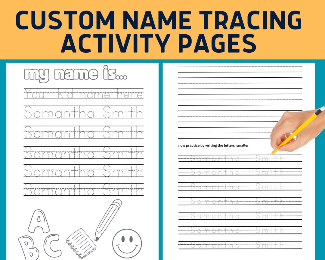 Custom Name Tracing Activity Pages.printable Pages for Kids to - Etsy