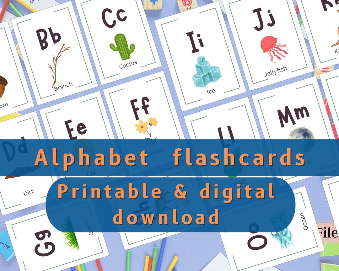 Alphabet Cards for Kids to Learn the ABC. Printable Nature Alphabet ...
