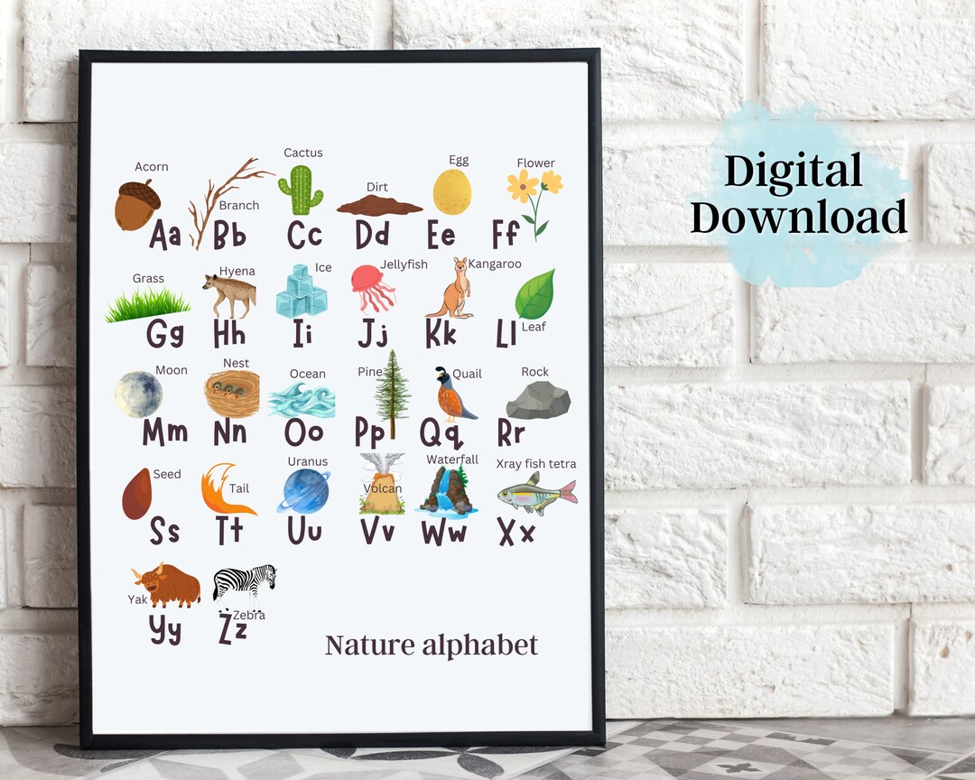 Alphabet Poster for Schoolhomeschool. Educational Wall Poster - Etsy