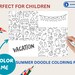 SUMMER VACATION Coloring Page Activity. Printable Page for Summer Time ...