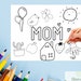 Printable Coloring Page for MOM Card Gift for Mothers Day or Birthday ...
