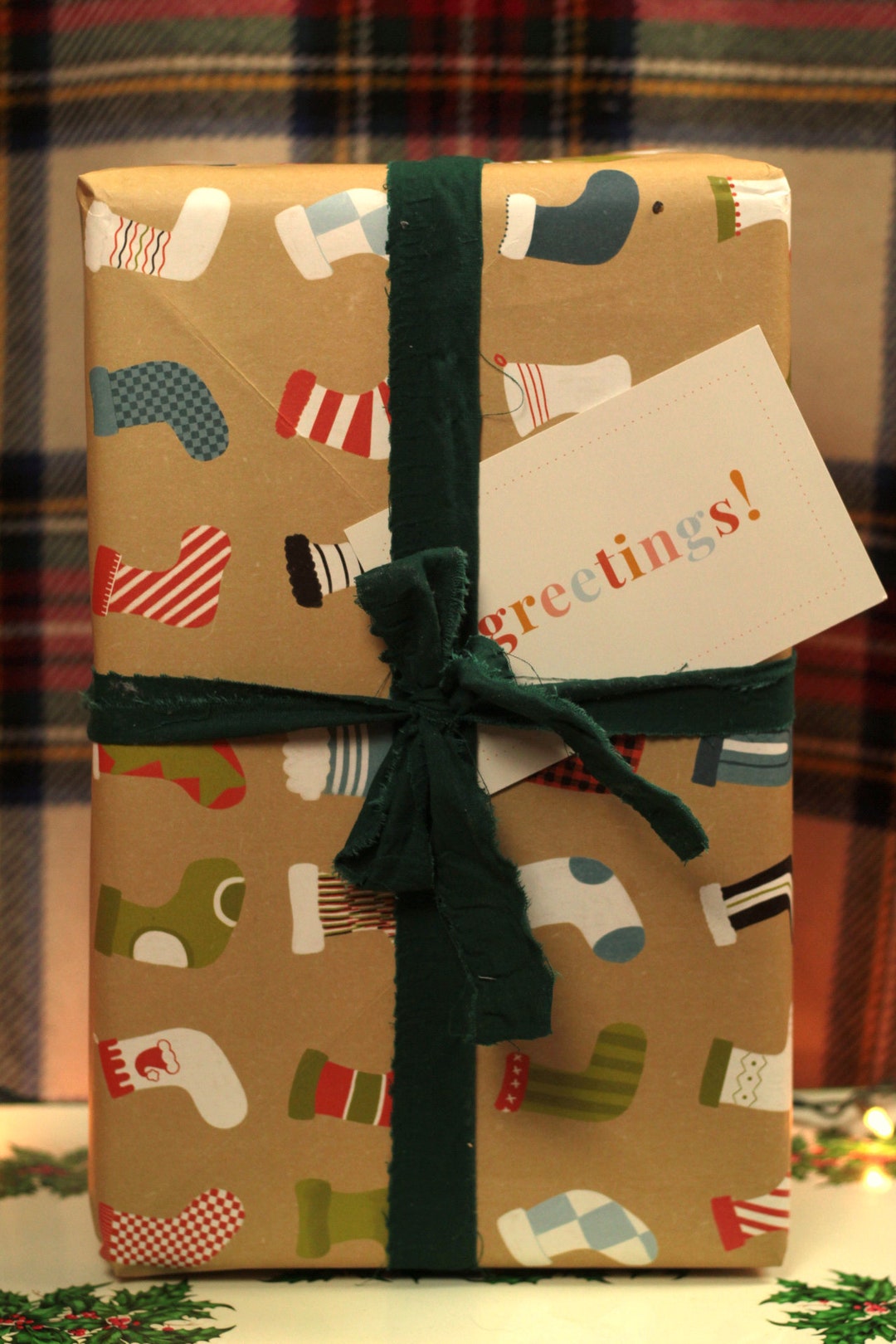 Wrapping Paper - Stockings Print | Set of 4 - Etsy
