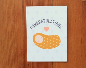 New Baby Greeting Card Blank Inside - Etsy