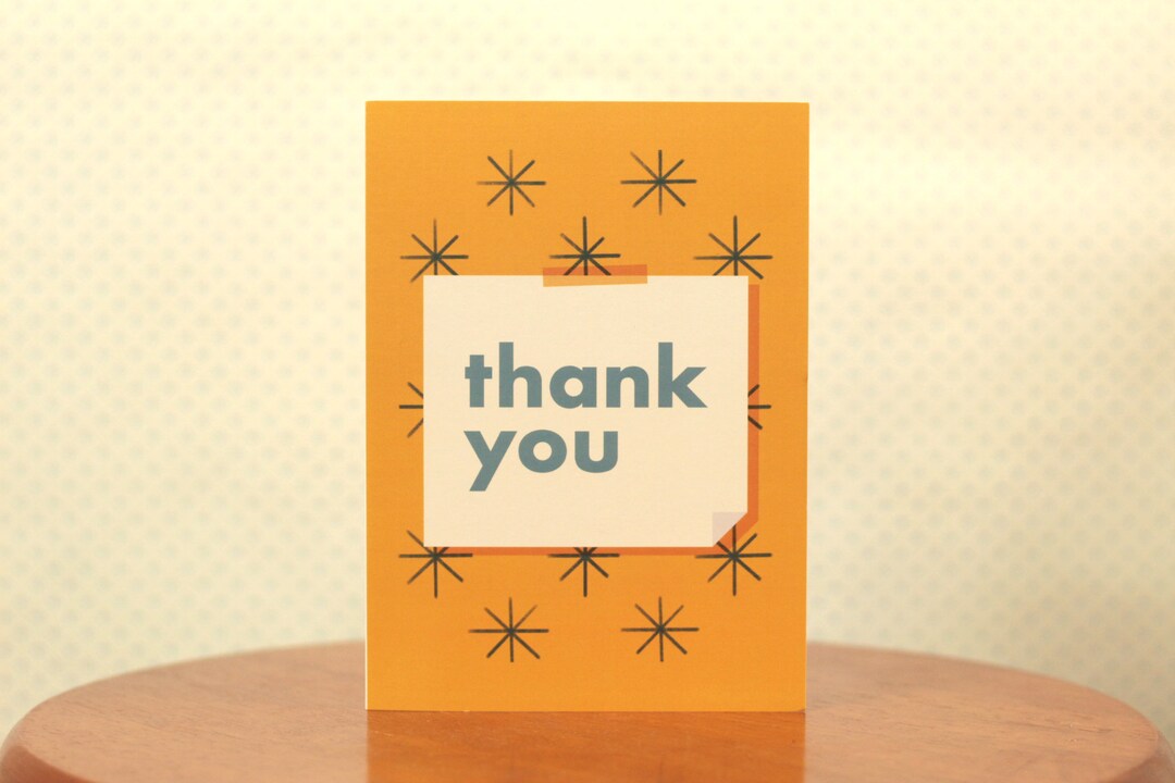 Thank You Sticky Note | Greeting Card - Etsy