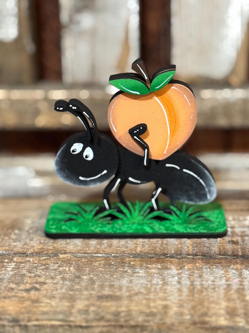 Unpainted Ants for Tiered Tray Decor, Wood Ants Holding Fruit, Ants for ...