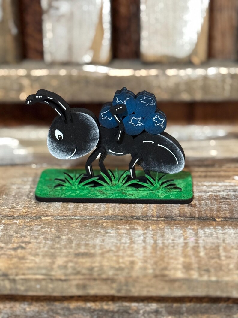 Unpainted Ants for Tiered Tray Decor, Wood Ants Holding Fruit, Ants for ...