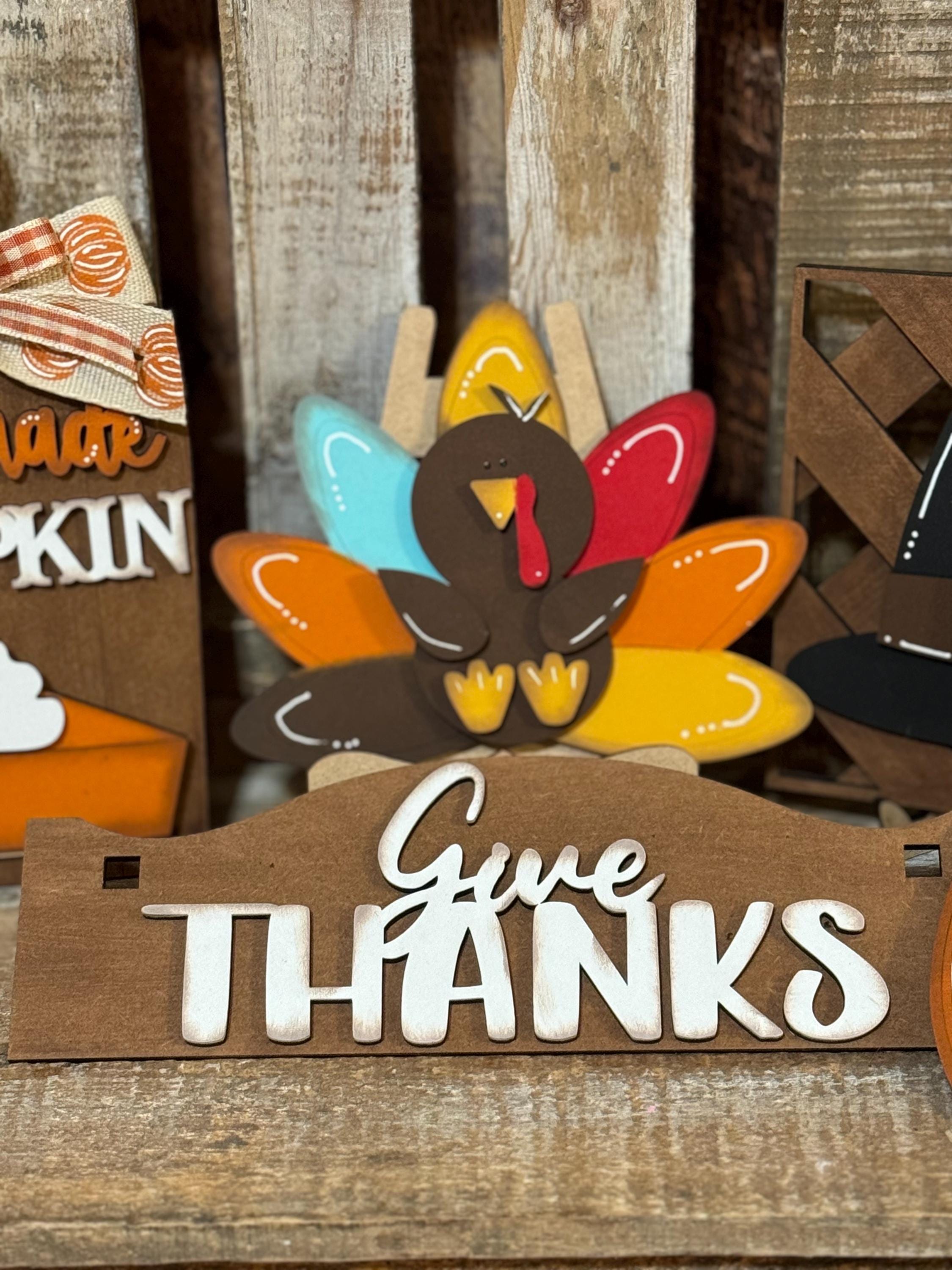 Thanksgiving Tiered Tray Sign, Give Thanks Sign, Thanksgiving Decor ...