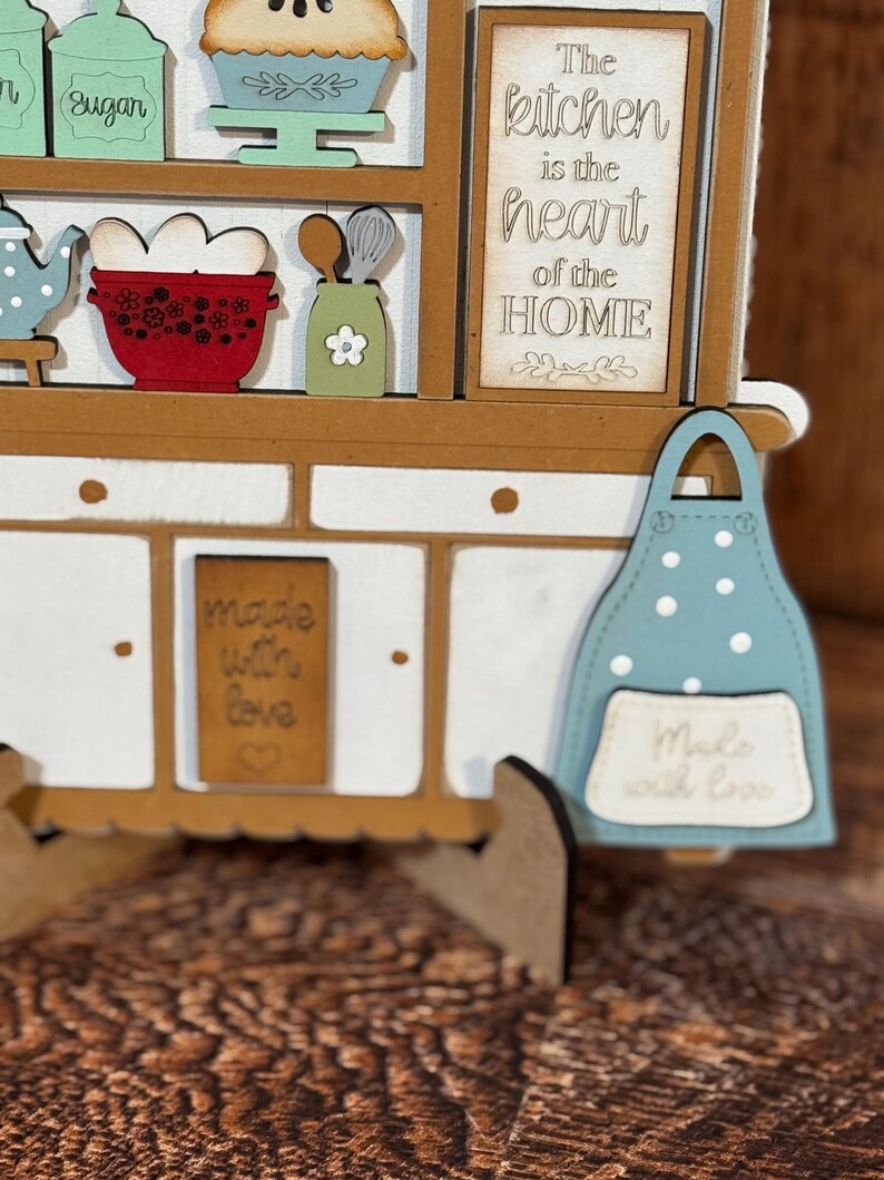 Mini Kitchen Wood Hutch, Wood Hutch for Kitchen Decor, Baking Hutch ...