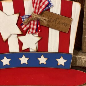 Patriotic Wood Sign, Patriotic Tiered Tray Decor, Patriotic Home Decor ...