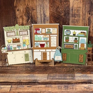 Mini Kitchen Wood Hutch, Wood Hutch for Kitchen Decor, Baking Hutch ...