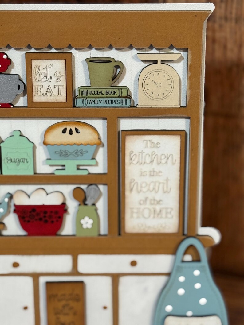 Mini Kitchen Wood Hutch, Wood Hutch for Kitchen Decor, Baking Hutch ...