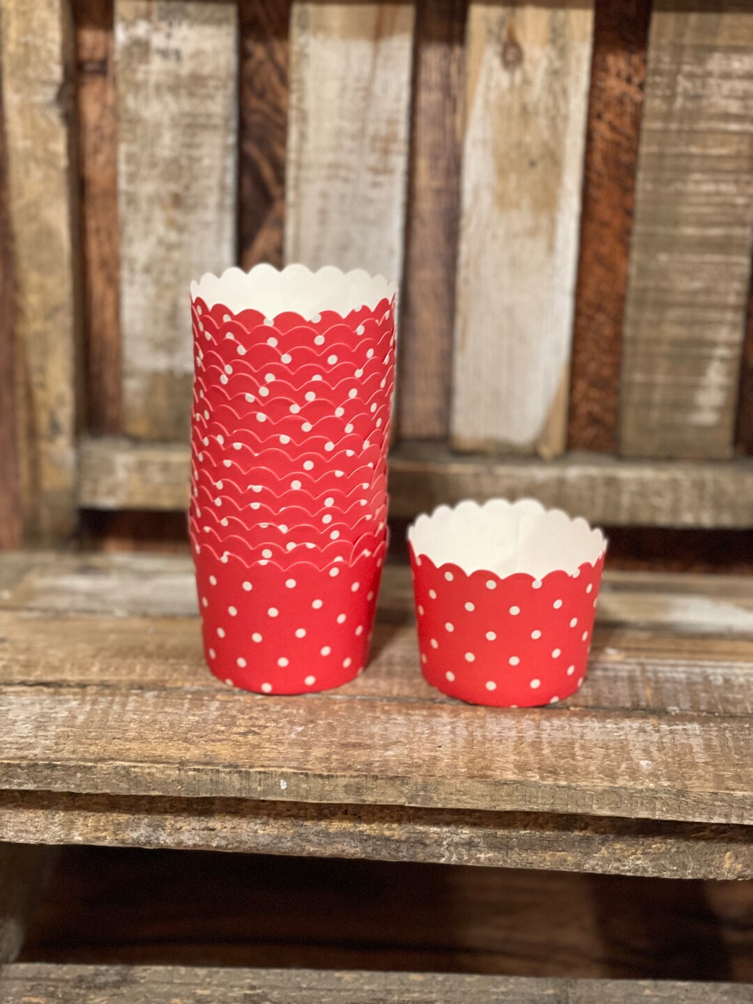 Red White Polka Dot Baking Cups, Tiered Tray Decor, Cupcake Liners ...