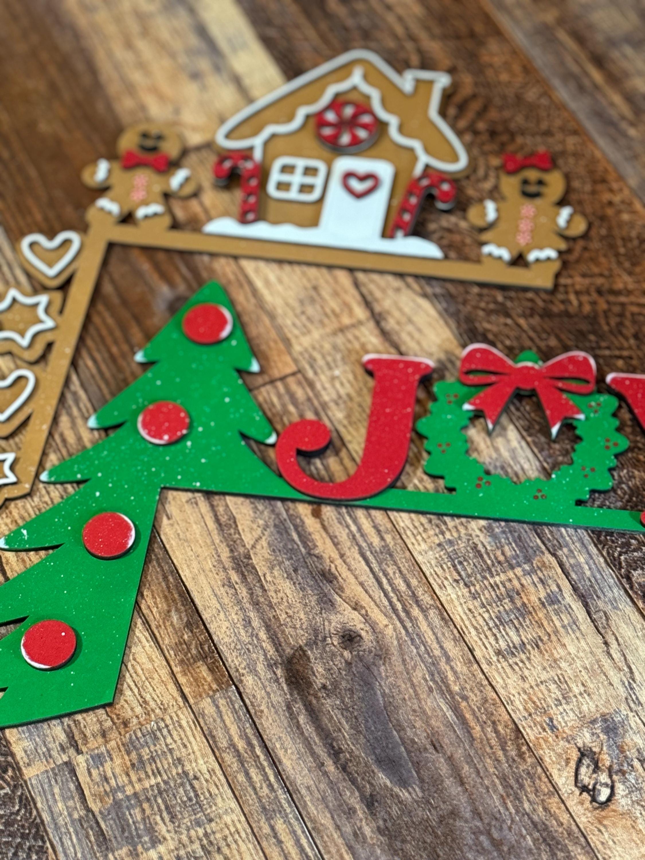 Christmas Wood Corner Signs, Christmas Door Decor, Door Corners Decor ...