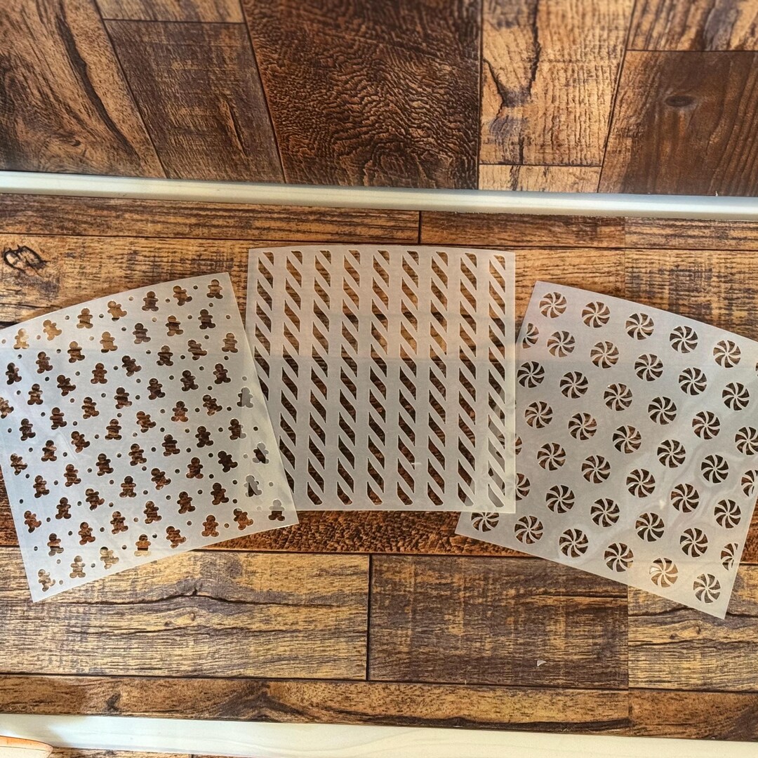 Set of 3 Mylar Stencils, Mylar Stencil, Gingerbread Mylar Stencil ...