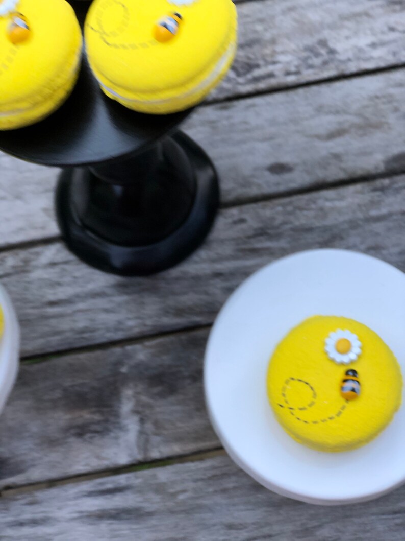 Fake Bee Macaroons Bee Decor Tiered Tray Decor Realistic | Etsy