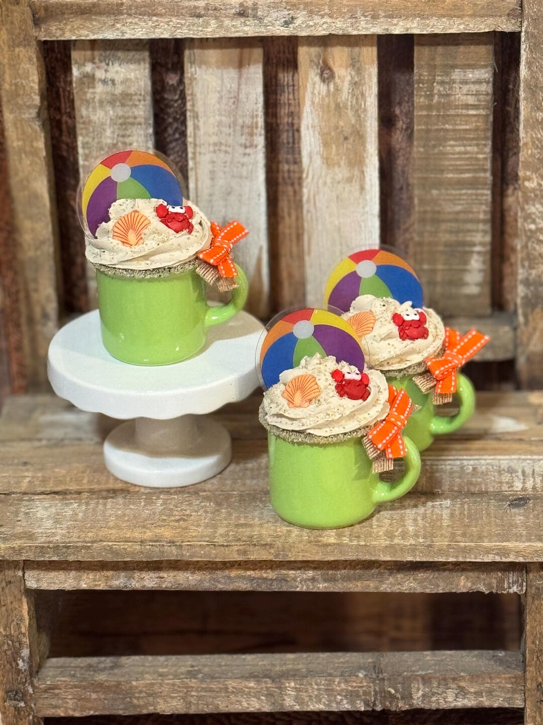 Fake Beach Theme Drinks, Beach Faux Drinks, Beach Decor, Beach Tiered ...