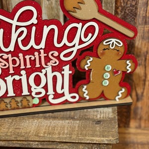 Gingerbread Wood Sign, Gingerbread Tiered Tray Decor, Baking Spirits ...
