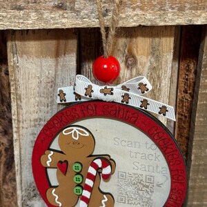 Gingerbread Santa Tracker Wood Ornaments, Gingerbread Ornament ...