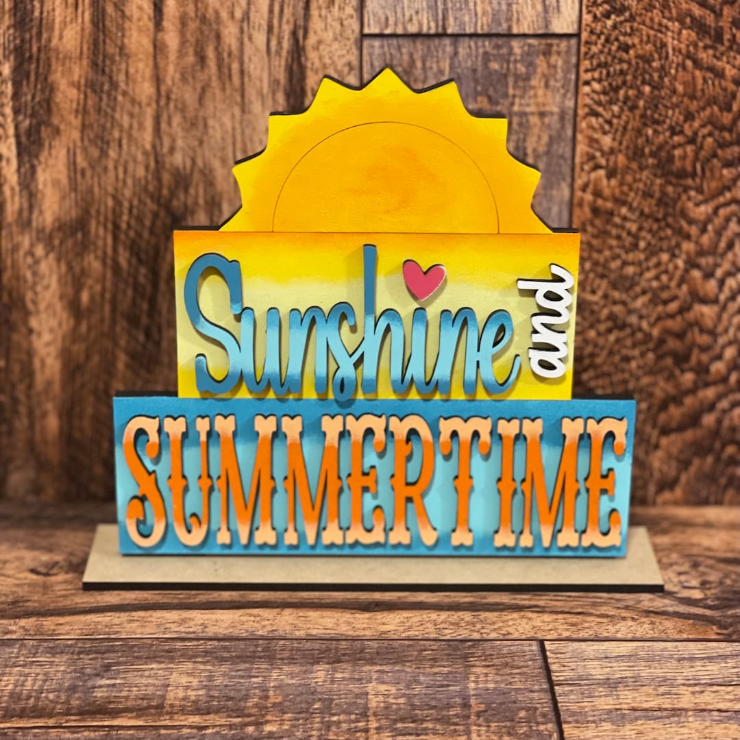 Summer Wood Tiered Tray Sign, Summer Wood Tiered Tray Sign, Summer ...