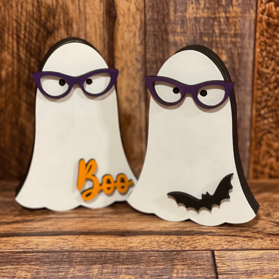 Ghost Shelf Sitter, Halloween Tiered Tray Decor, Halloween Ghost Decor ...