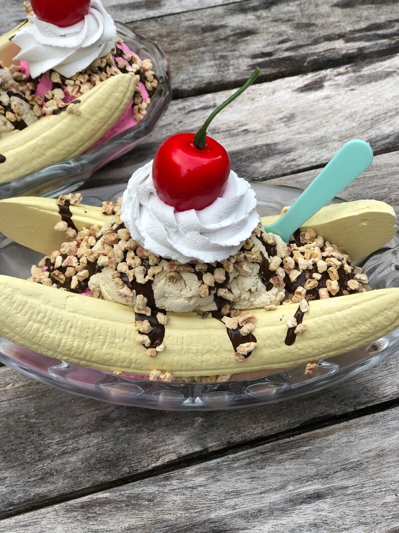 Fake Banana Split Ice Cream Banana Split Summer Decor Home Etsy