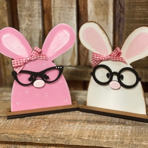 Nerdy Bunny, Bunny Tiered Tray Decor, Bunny Shelf Sitter, Easter Bunny ...