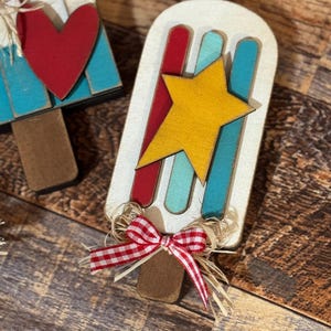 DIY Chunky Wood Popsicles, Wood Popsicles, Patriotic Decor, Primitive ...