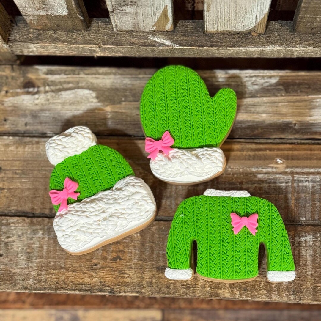 Set of 3 Winter Fake Cookies, Fake Foam Clay Cookies, Christmas Cookies ...