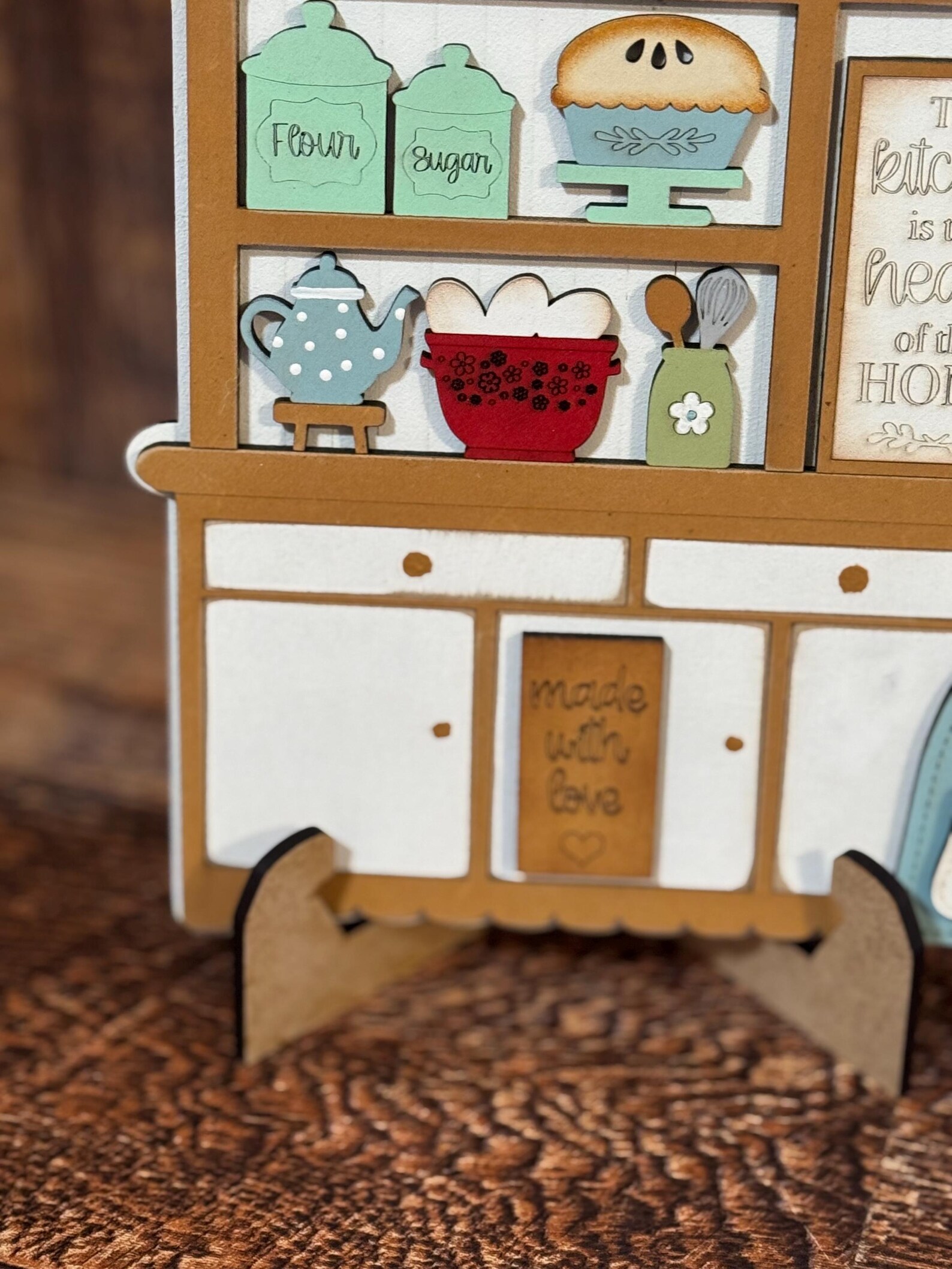 Mini Kitchen Wood Hutch, Wood Hutch for Kitchen Decor, Baking Hutch ...