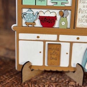 Mini Kitchen Wood Hutch, Wood Hutch for Kitchen Decor, Baking Hutch ...