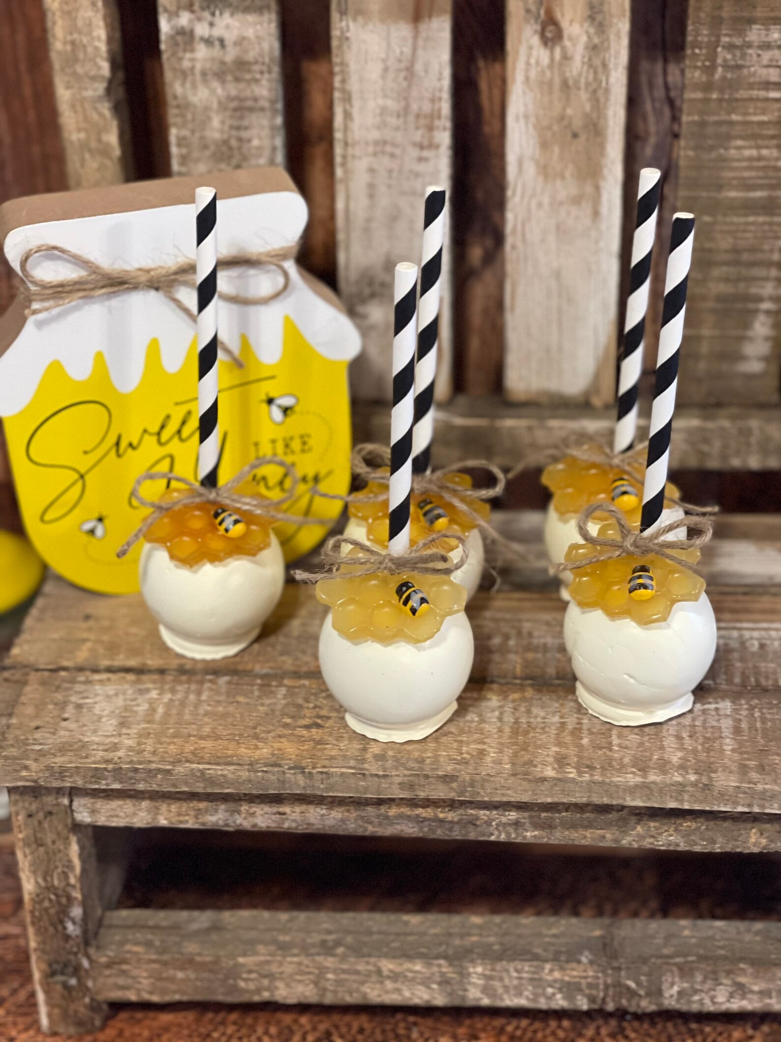 Fake Bee Cake Pops Fake Bee Cakesicles Bee Decor Fake | Etsy