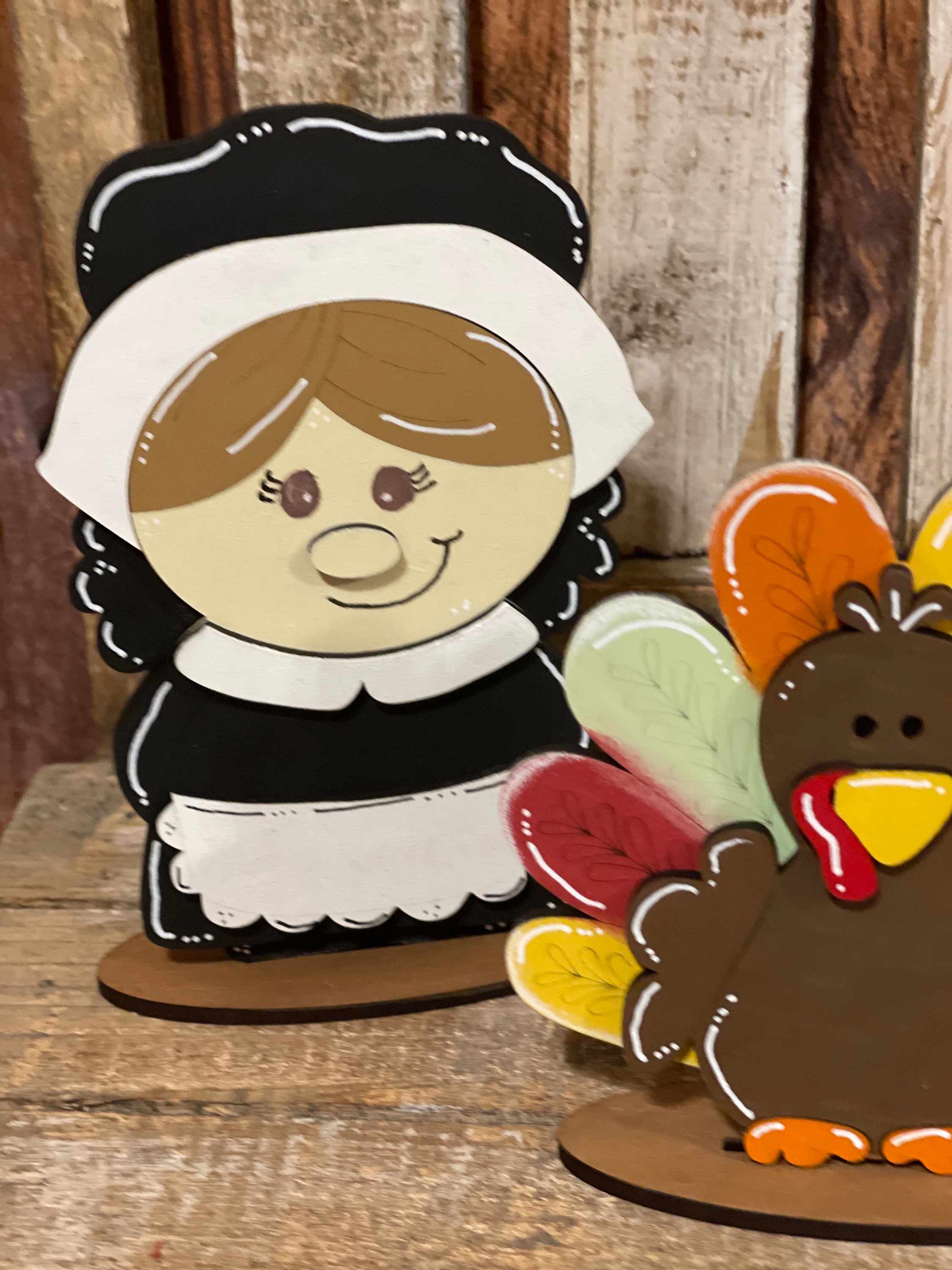 Thanksgiving Wood Signs, Pilgrim Wood Signs, Thanksgiving Tiered Tray ...