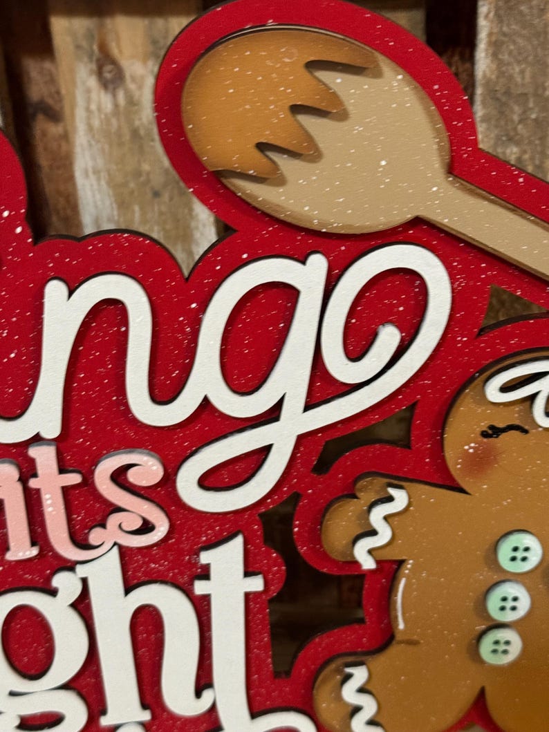 Gingerbread Wood Sign, Gingerbread Tiered Tray Decor, Baking Spirits ...