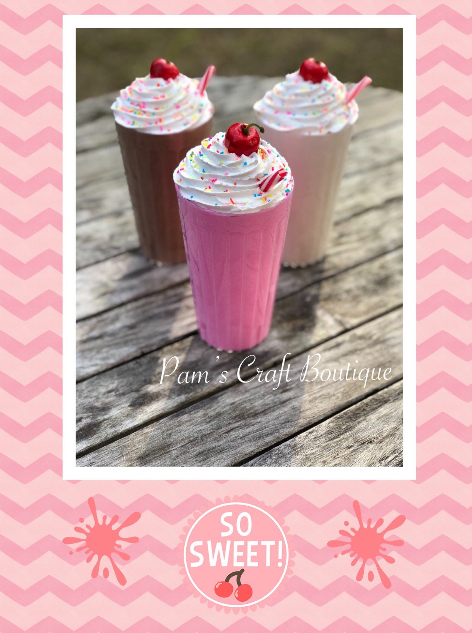Fake Milkshake Faux Milkshake Strawberry Milkshake - Etsy