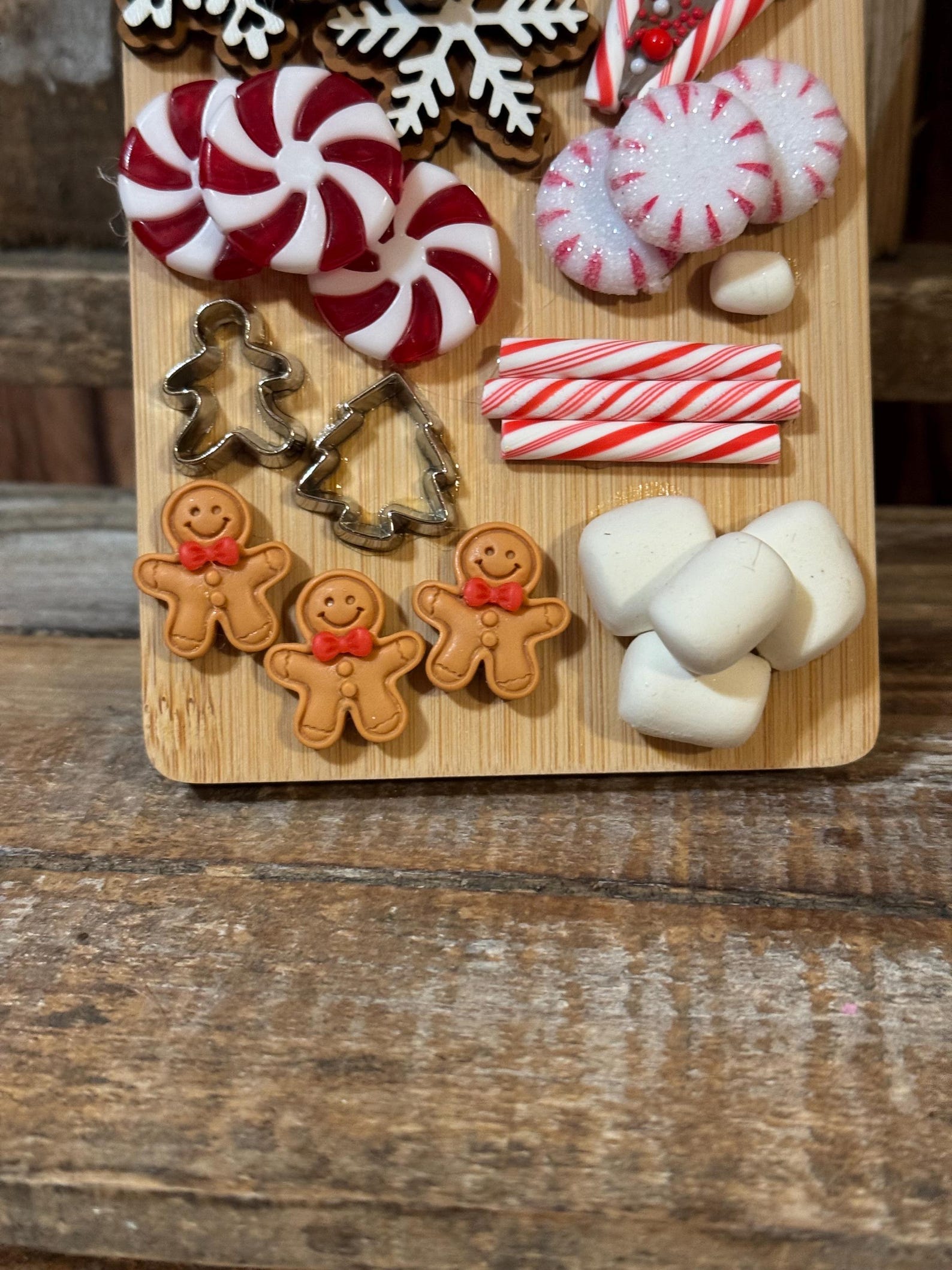 Fake Charcuterie Board, Fake Peppermint Charcuterie Board, Gingerbread ...