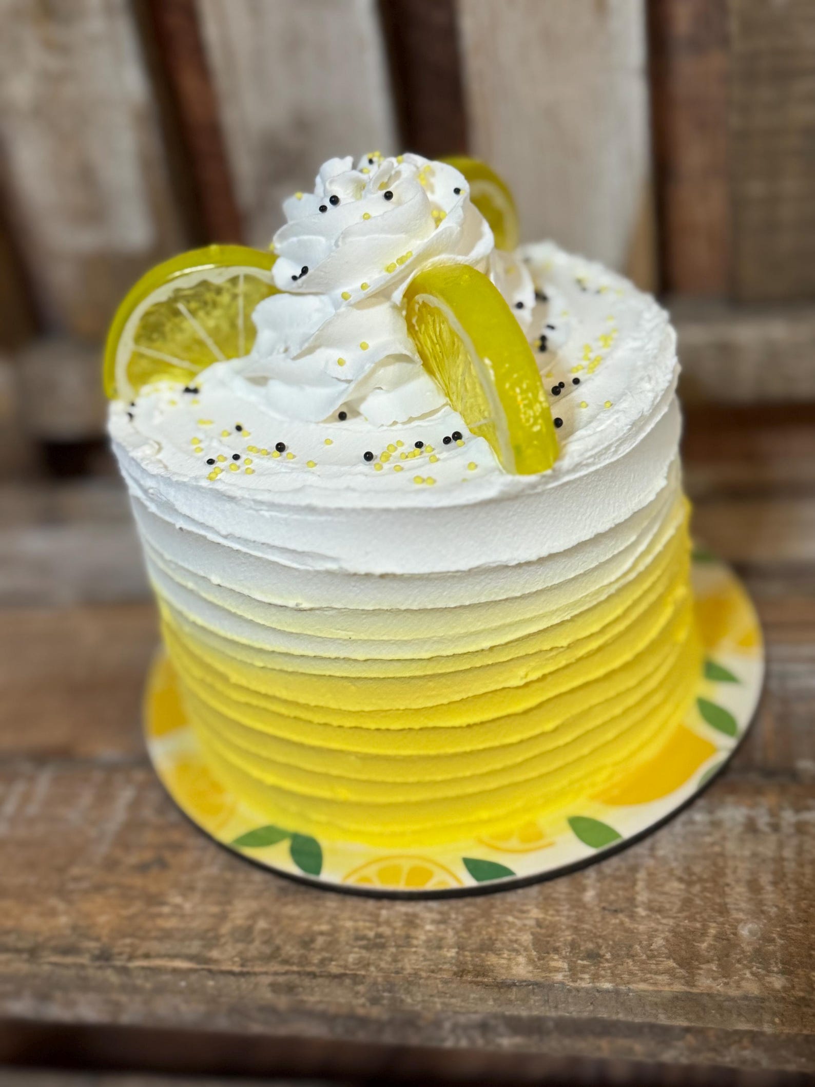 Fake Lemon Cake, Fake Bake Cake, Coffee Bar Decor, Lemon Decor, Lemon ...