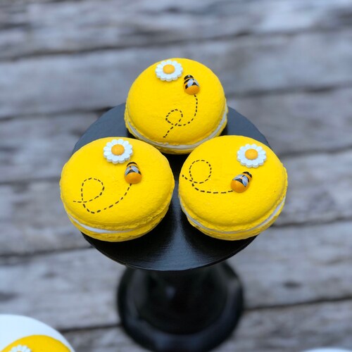 Fake Bee Macaroons Bee Decor Tiered Tray Decor Realistic | Etsy