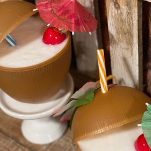 Fake Coconut Drink Fake Tropical Drink Luau Party Decor - Etsy